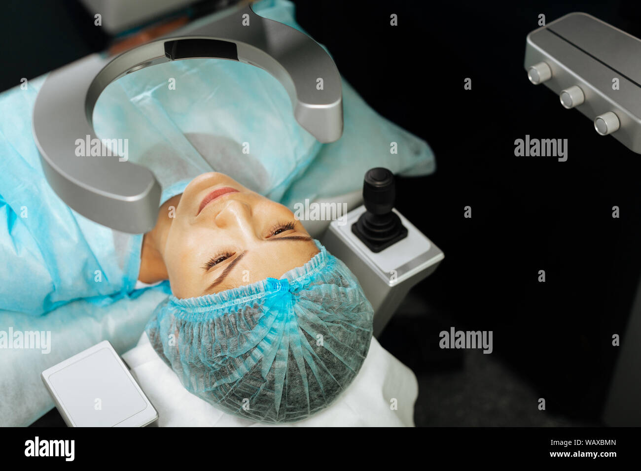 Top view of an adult female patient ready for the procedure Stock Photo ...