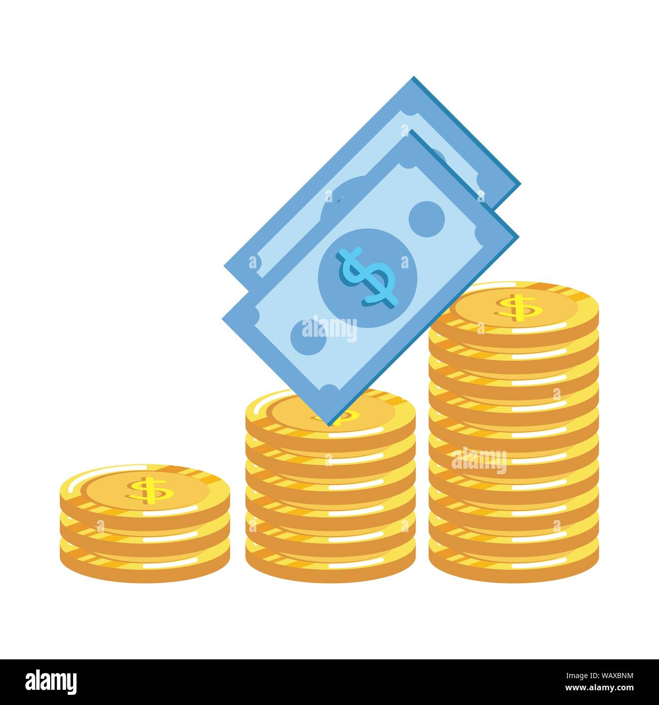 coins and bills money dollars icons Stock Vector Image & Art - Alamy
