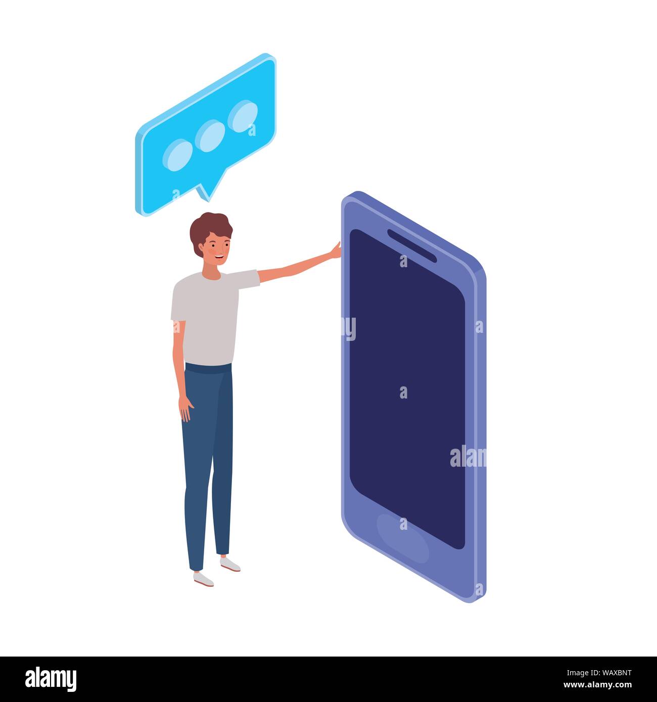 smartphone screen with email notifications Stock Vector Image & Art - Alamy