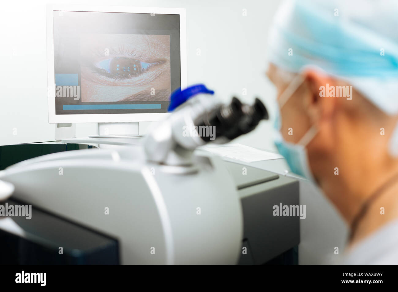 Selective focus of a screen with the eye on it Stock Photo - Alamy