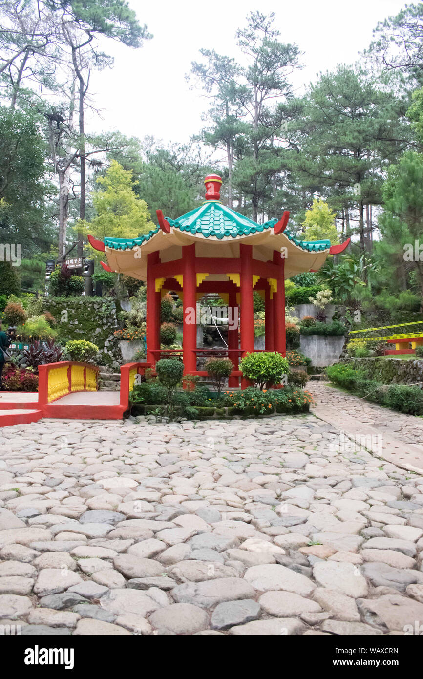 Red Chinese traditional gazebo, Garden gazebo concept Stock Photo - Alamy