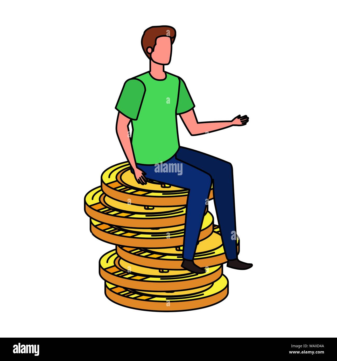 Smiling seated portrait Stock Vector Images - Alamy