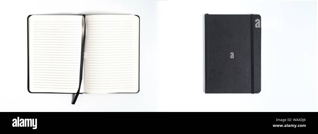 Notebook mock up with clean black blank for design and advertising ...
