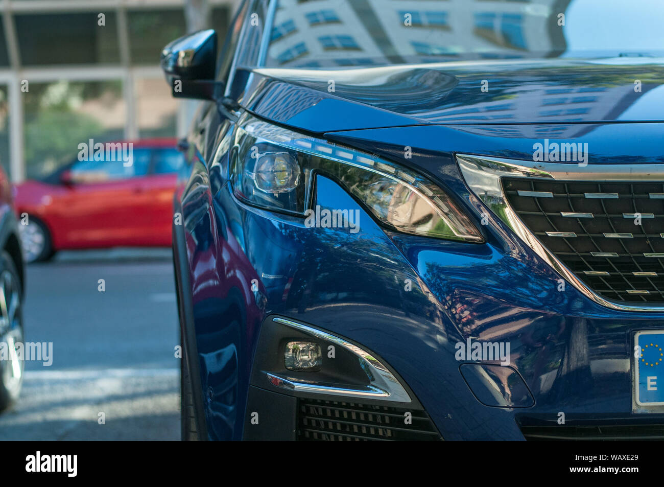 front view of the car on the headlight and bumper Stock Photo - Alamy