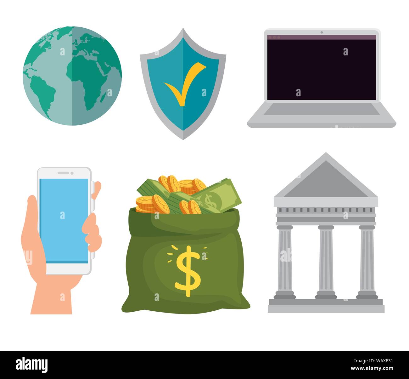 Hand coins bank strategy Cut Out Stock Images & Pictures - Alamy