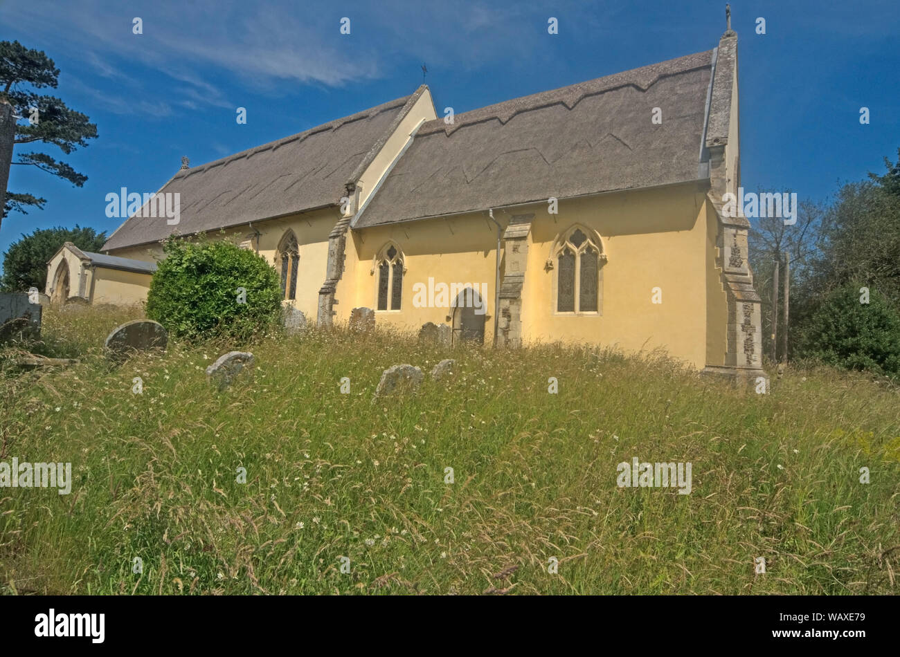 Bramfield Village Suffolk Saint Andrews Church Thatched Stock Photo - Alamy