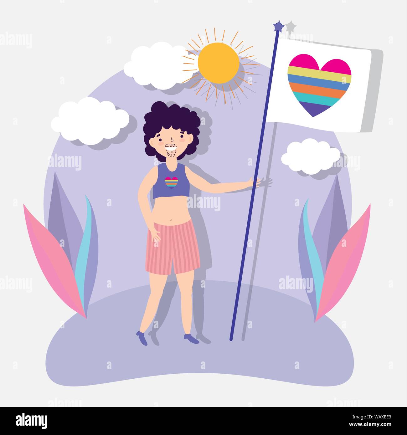 transgender woman rainbow community lgbtq design vector illustration ...