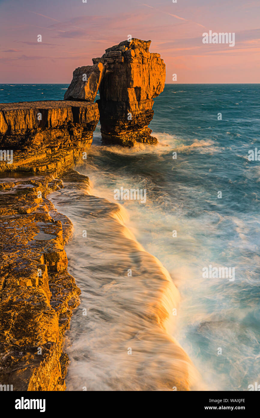 Pulpit Rock is a coastal feature at Portland Bill, the southern tip of ...