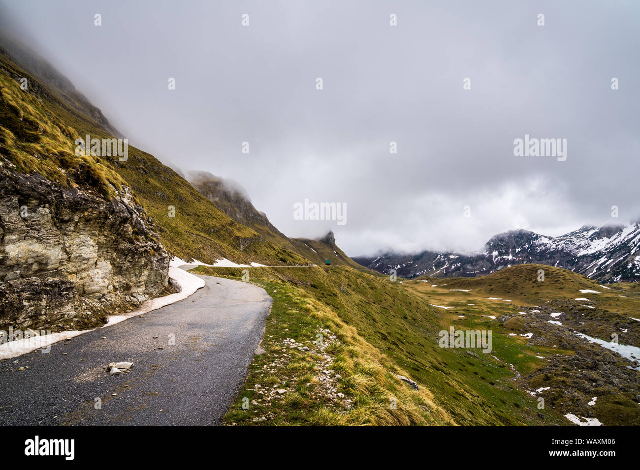 Montenegro, Sedlo pass route leading through breathtaking alpine high ...