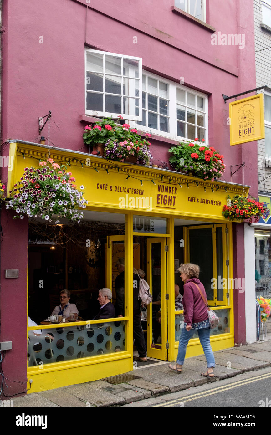 Number Eight Cafe in Launceston Cornwall UK Stock Photo - Alamy