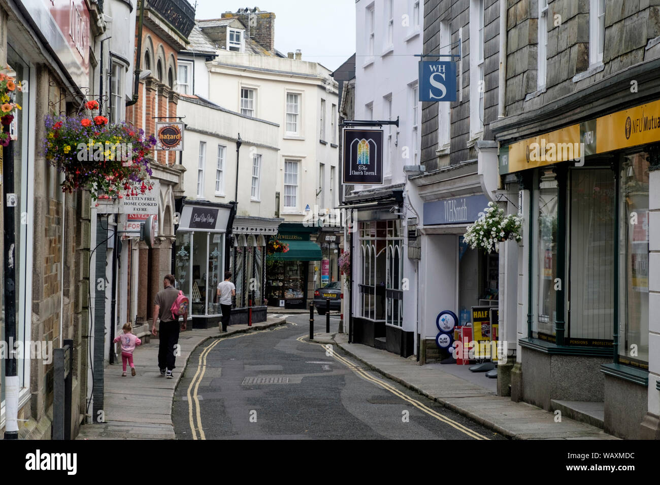 Church St in Launceston town Center cornwall UK Stock Photo - Alamy