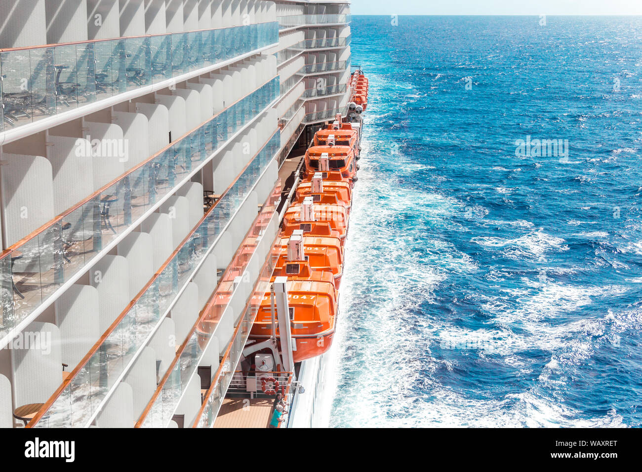 Side view of cruise ship on the blue sky background Stock Photo - Alamy