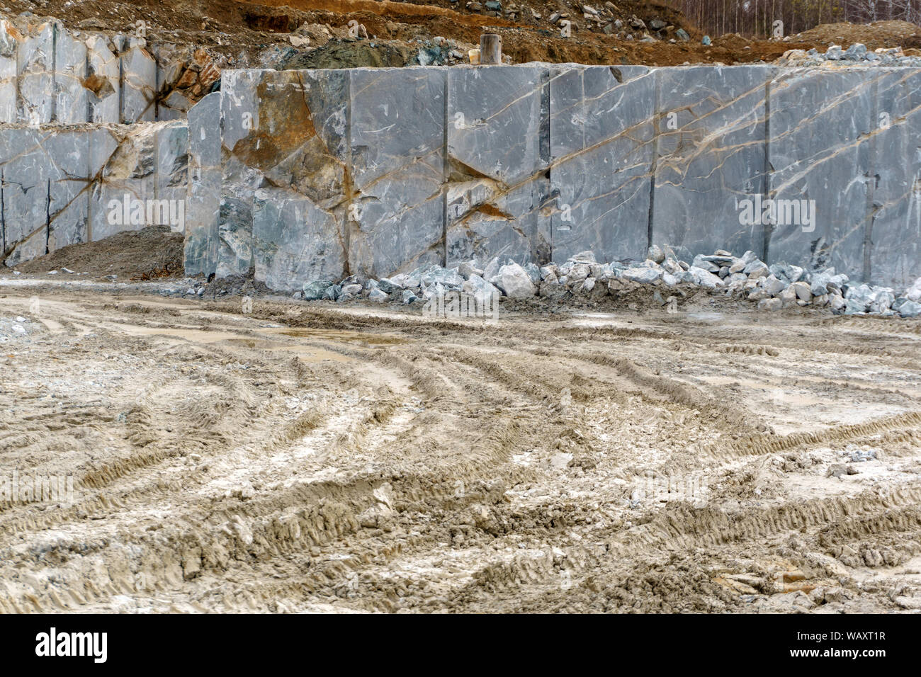 background, landscape - a fragment of a quarry for the extraction of ...