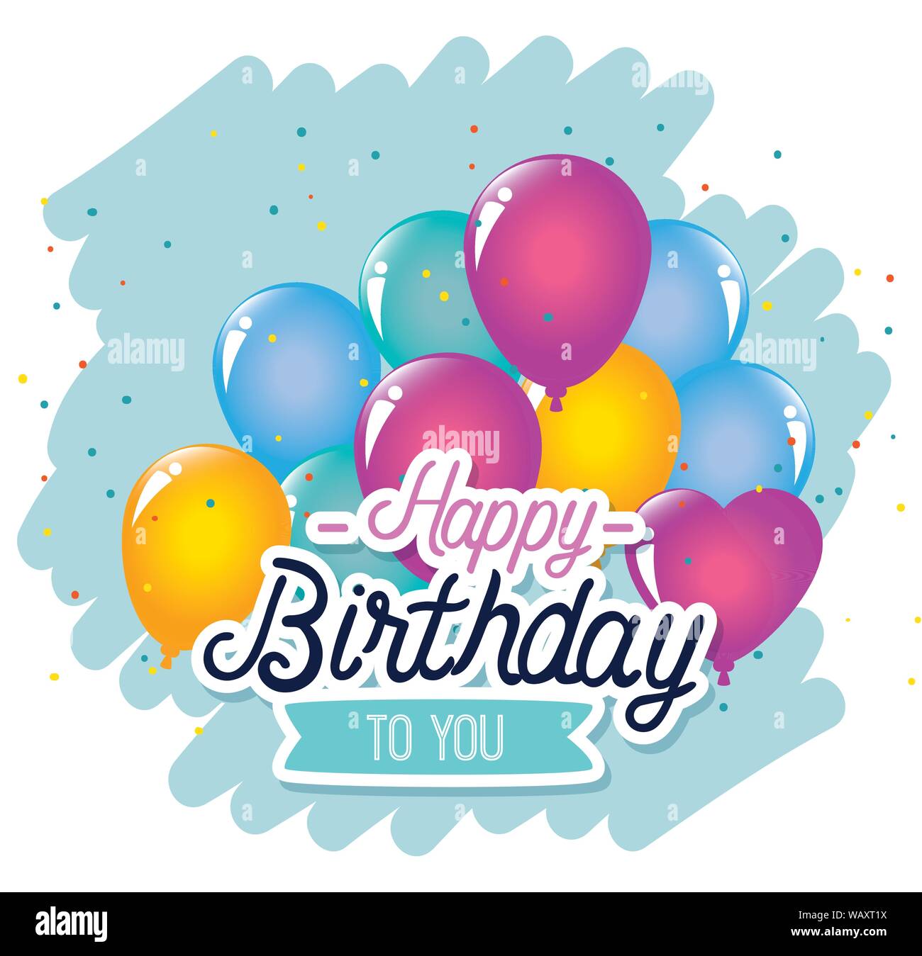 balloons party decoration with ribbon design Stock Vector Image & Art ...