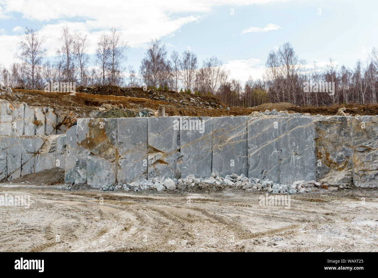 background, landscape - a fragment of a quarry for the extraction of ...