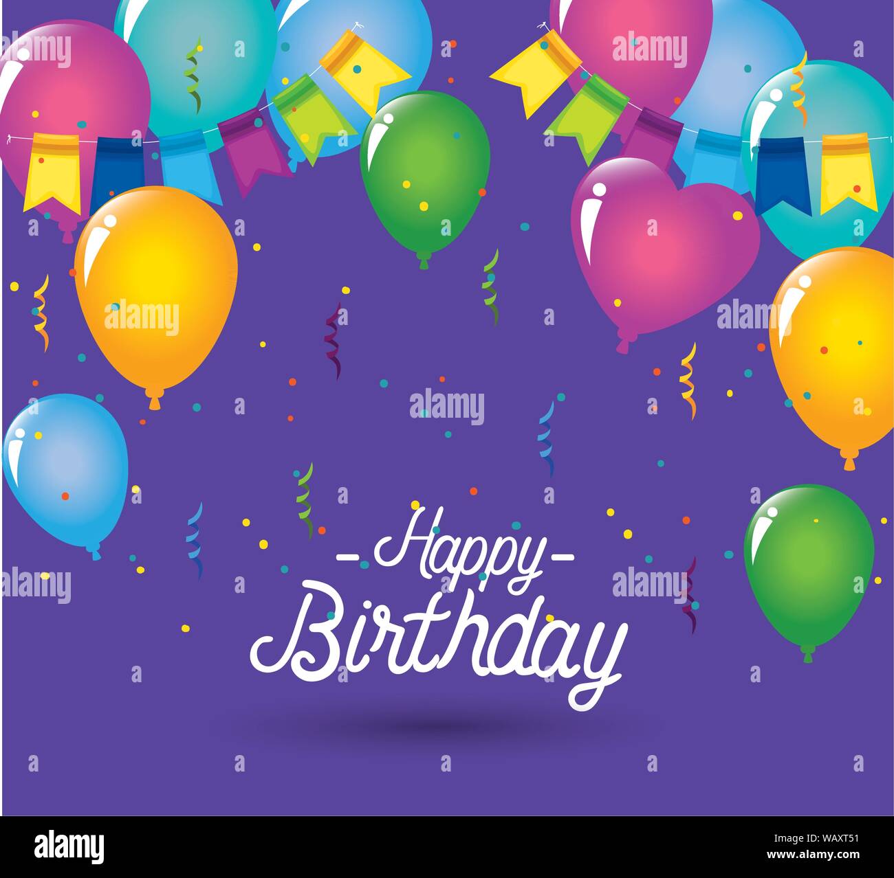 balloons decoration with party banner design Stock Vector Image & Art ...