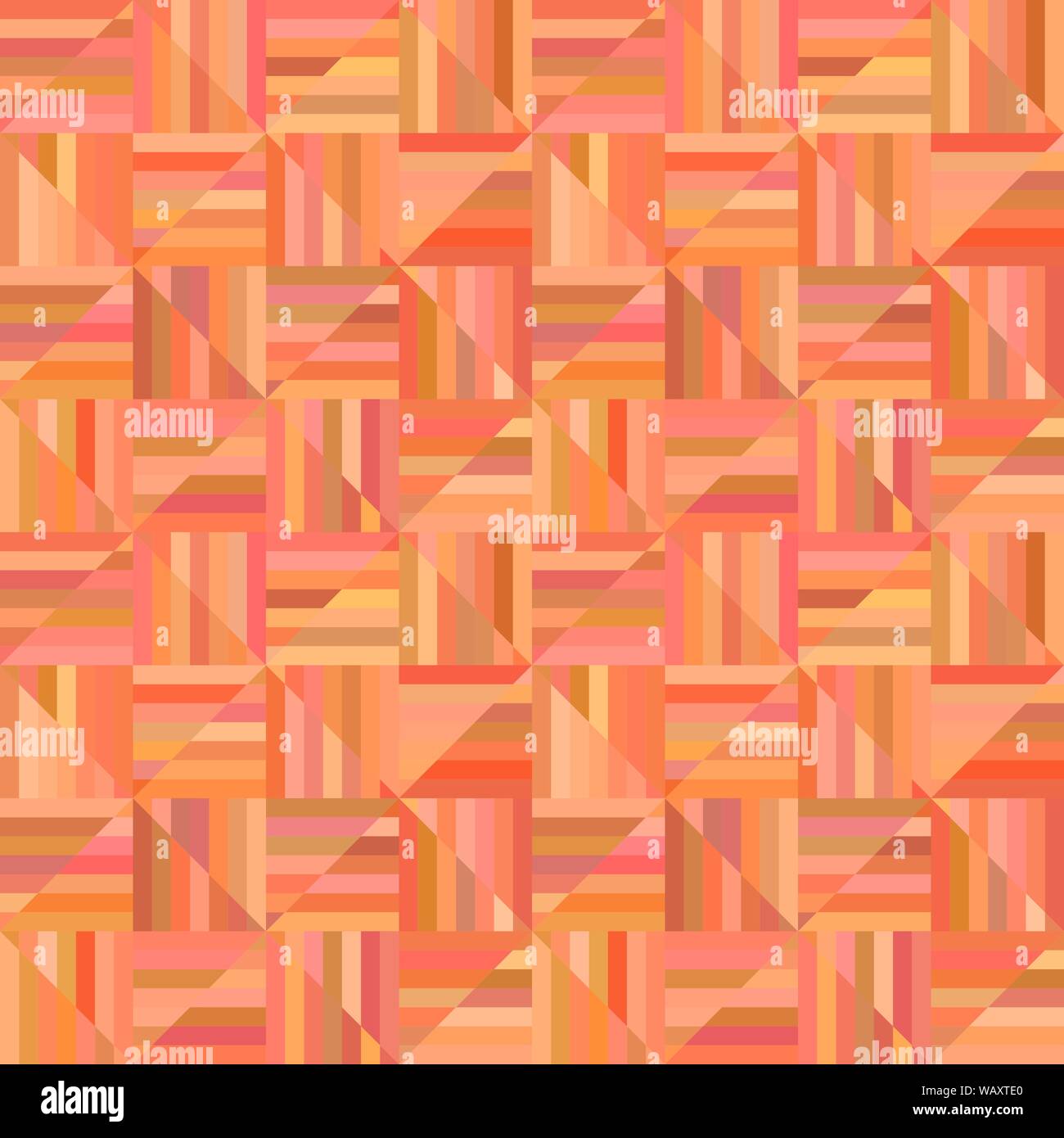 Coral Abstract Seamless Striped Square Pattern Vector Tiled Mosaic Background Graphic Design