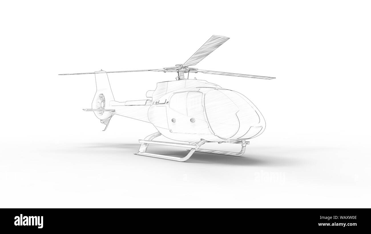 Helicopter Drawing 3d