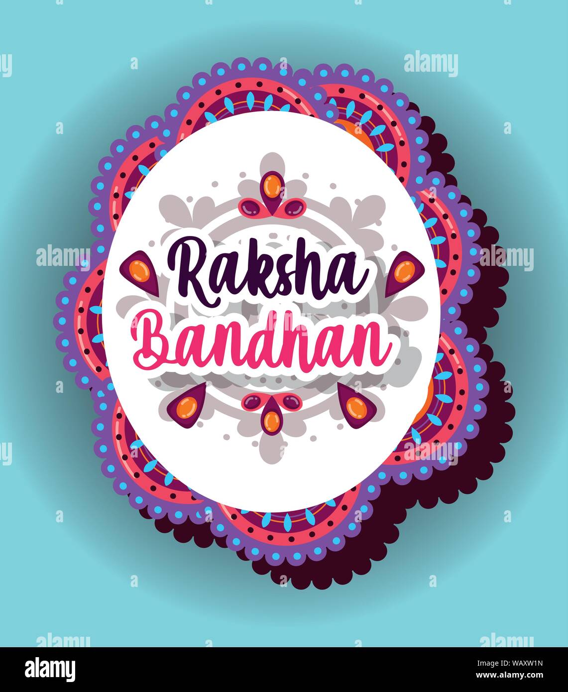 happy raksha bandhan banner frame flowers jewelry design vector ...