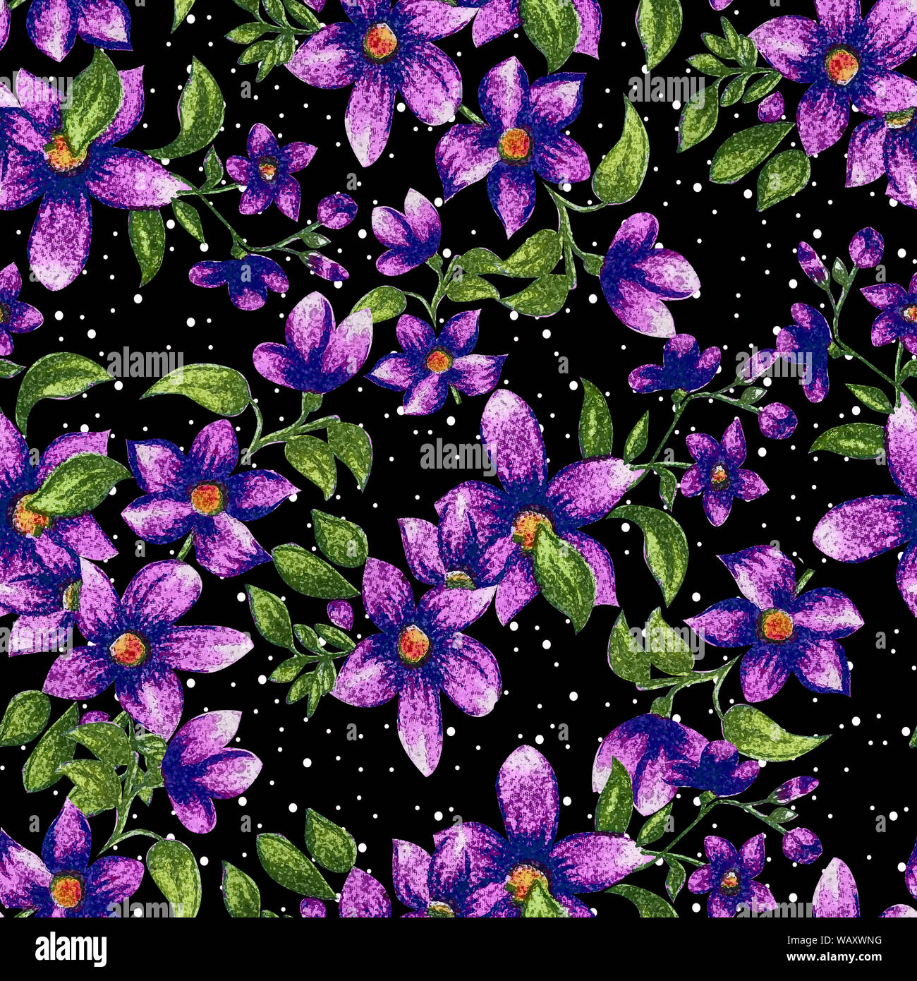 Seamless pattern branches flowers hi-res stock photography and images ...