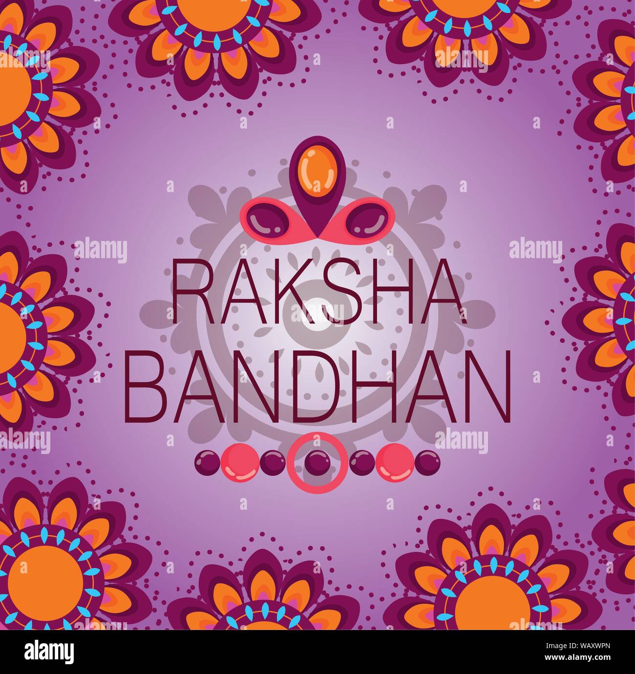 happy raksha bandhan poster shopping flowers design vector illustration ...