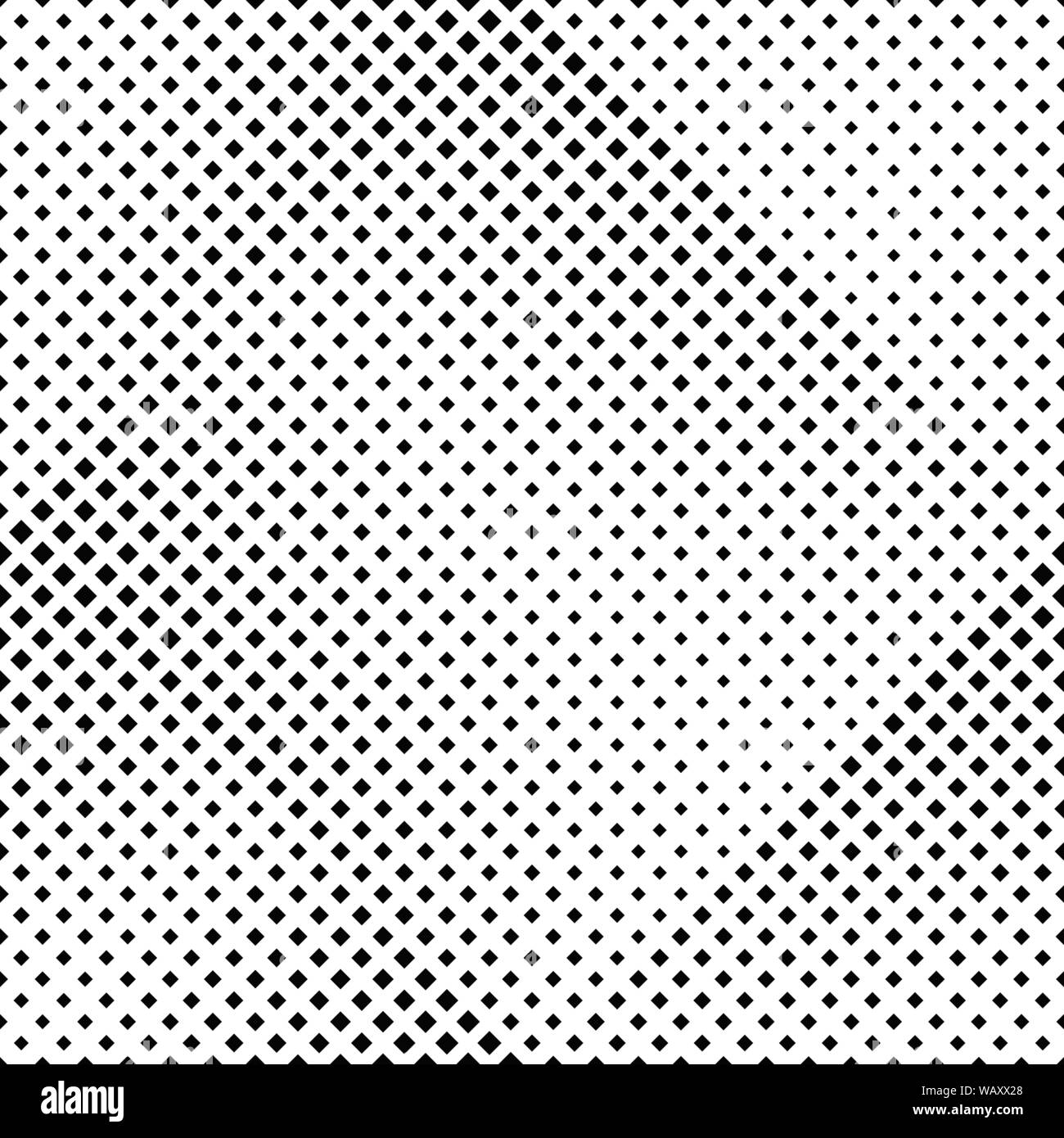 Abstract black and white seamless geometrical diagonal square pattern background - monochrome ...