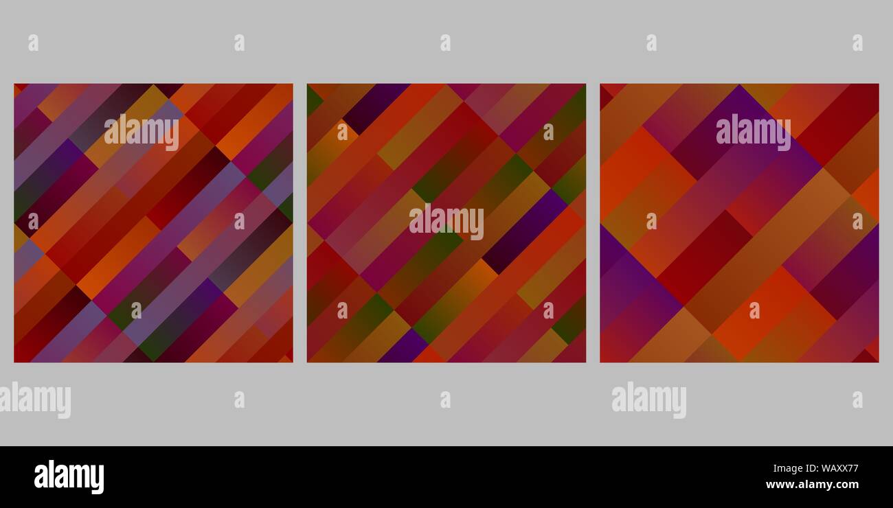 Seamless gradient geometrical stripe pattern background collection - abstract vector designs ...