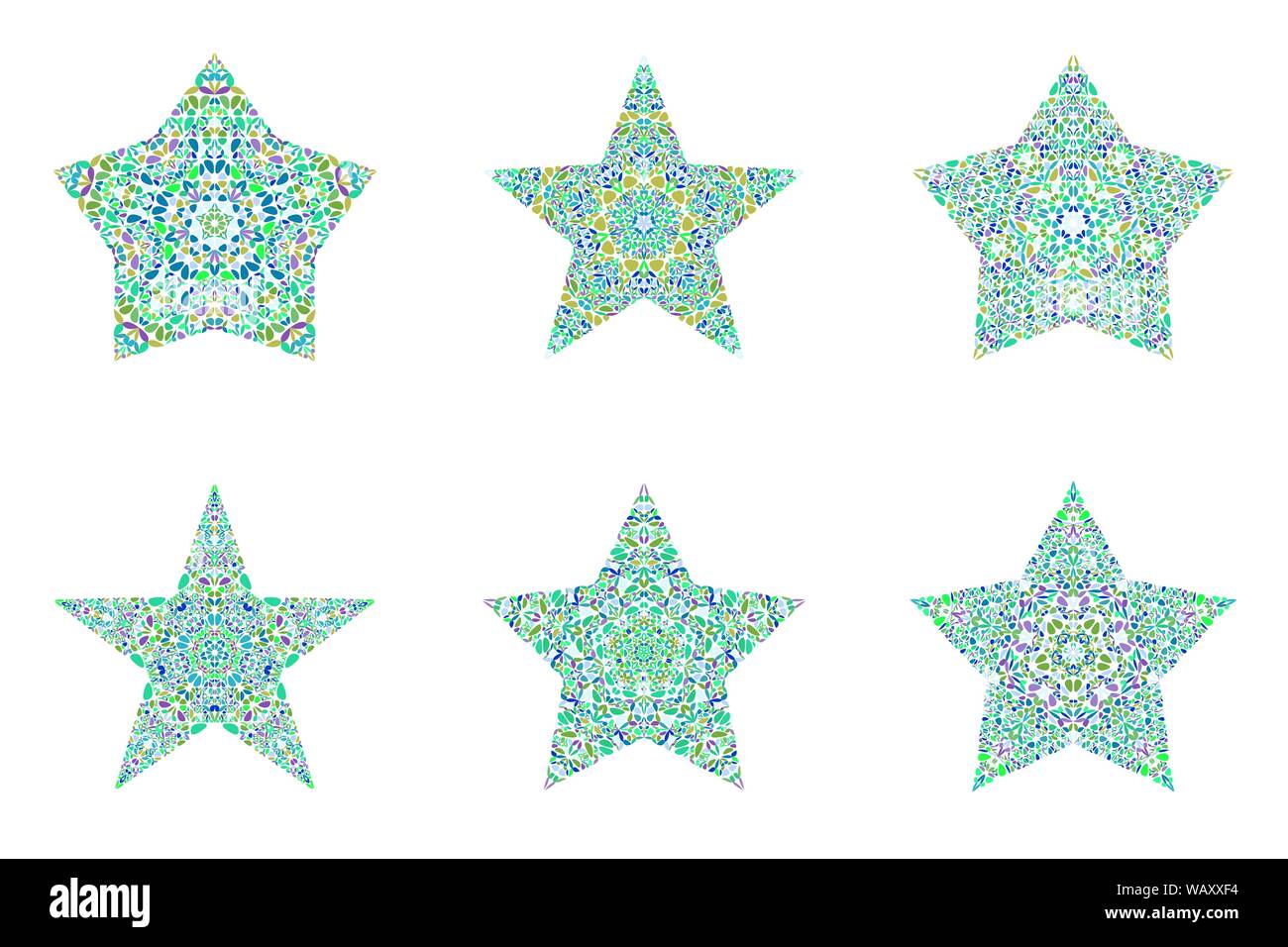 Isolated floral star symbol collection - geometrical vector elements ...