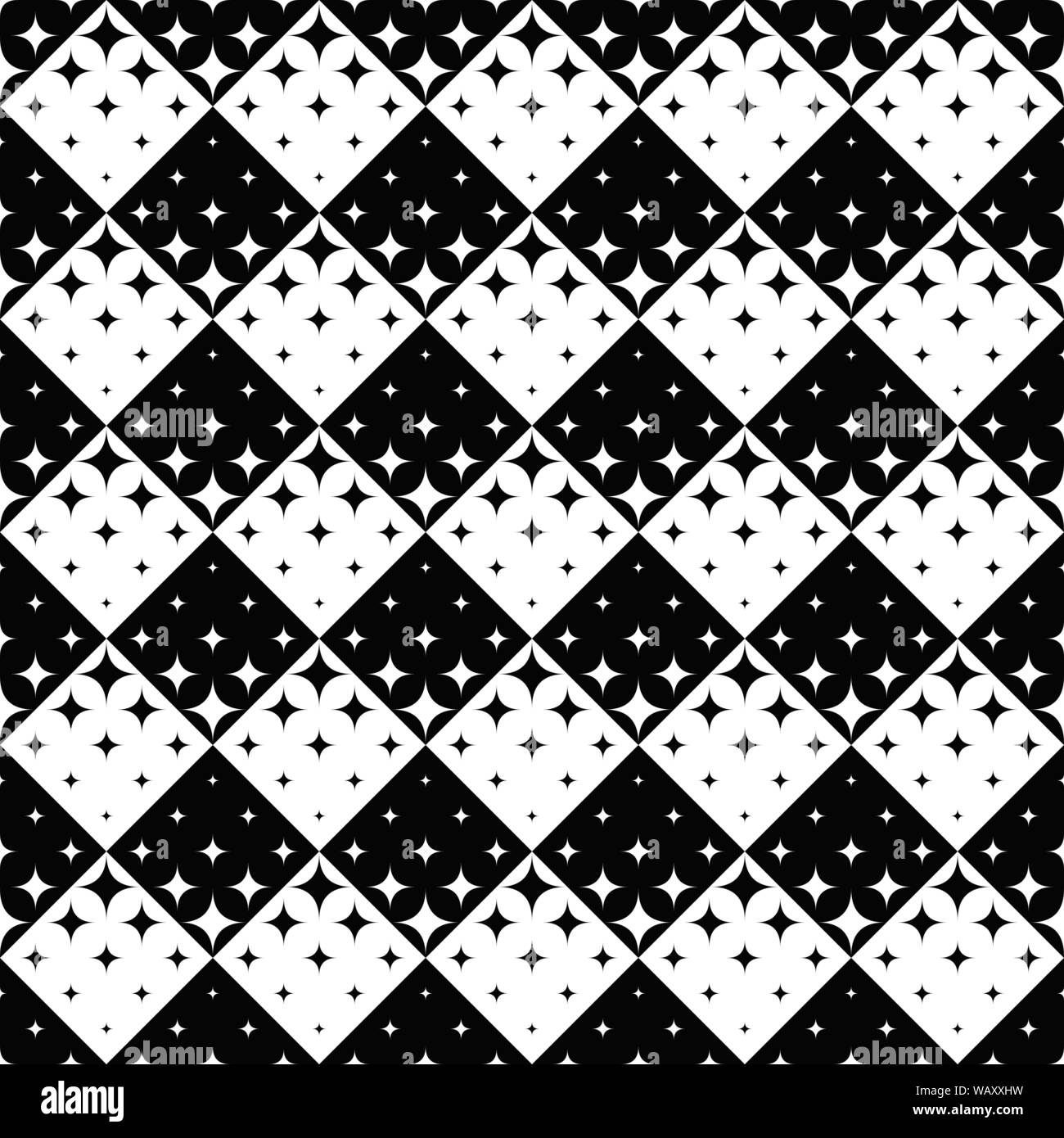 Geometrical Seamless Star Pattern Background Abstract Monochrome