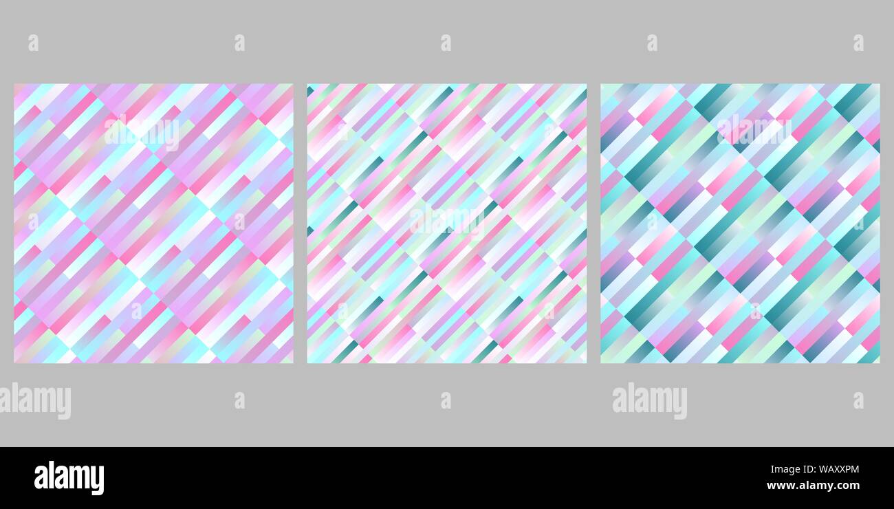 Geometrical stripe pattern background design set - abstract vector illustrations from diagonal ...