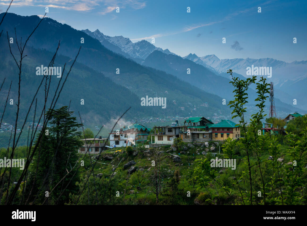 Photo of himalayan village in manali Stock Photo - Alamy