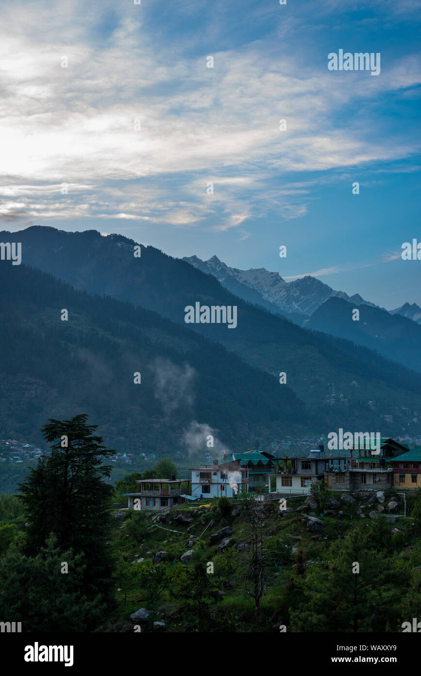 Photo of himalayan village in manali Stock Photo - Alamy