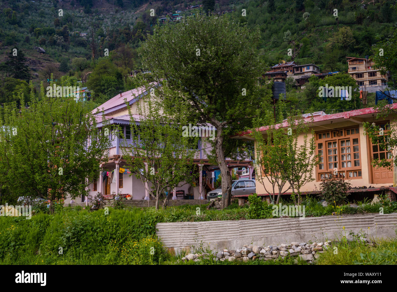 Photo of himalayan village in manali Stock Photo - Alamy