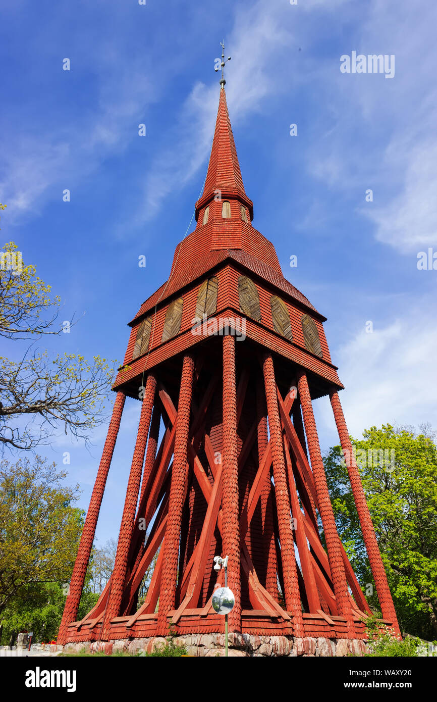 The Hallestad wooden belfry is the tallest belfry in Sweden. It was ...