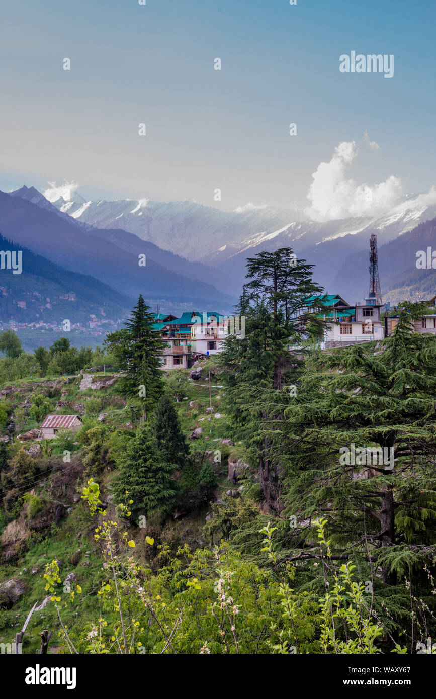 Photo of himalayan village in manali Stock Photo - Alamy