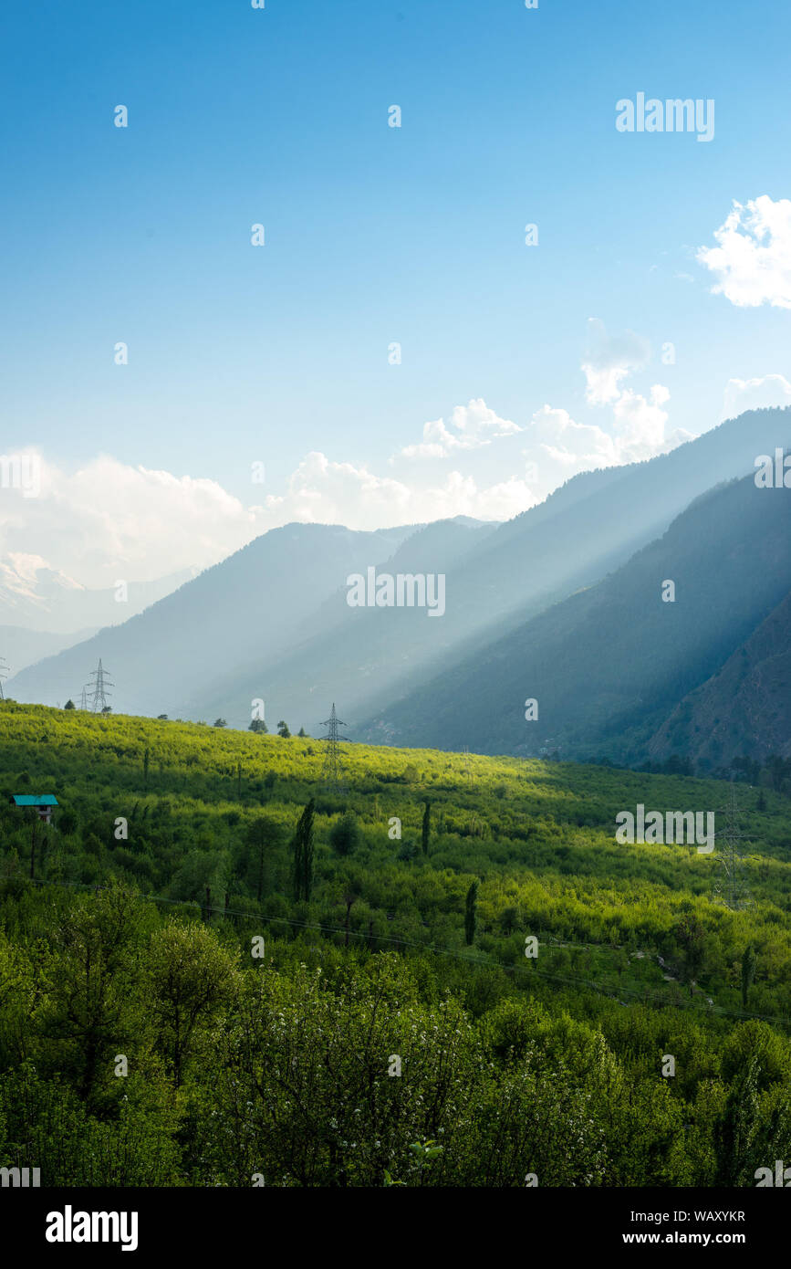 Sunrays in Himalayas - sunlight background Stock Photo - Alamy