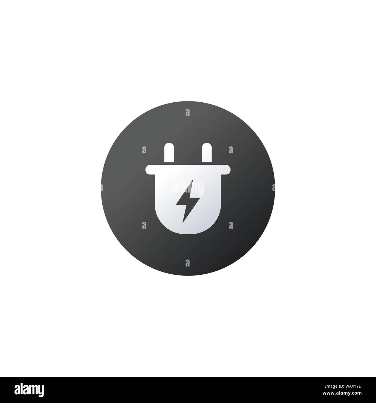 charger wall plug and lightning charging icon in circle. charger sign ...