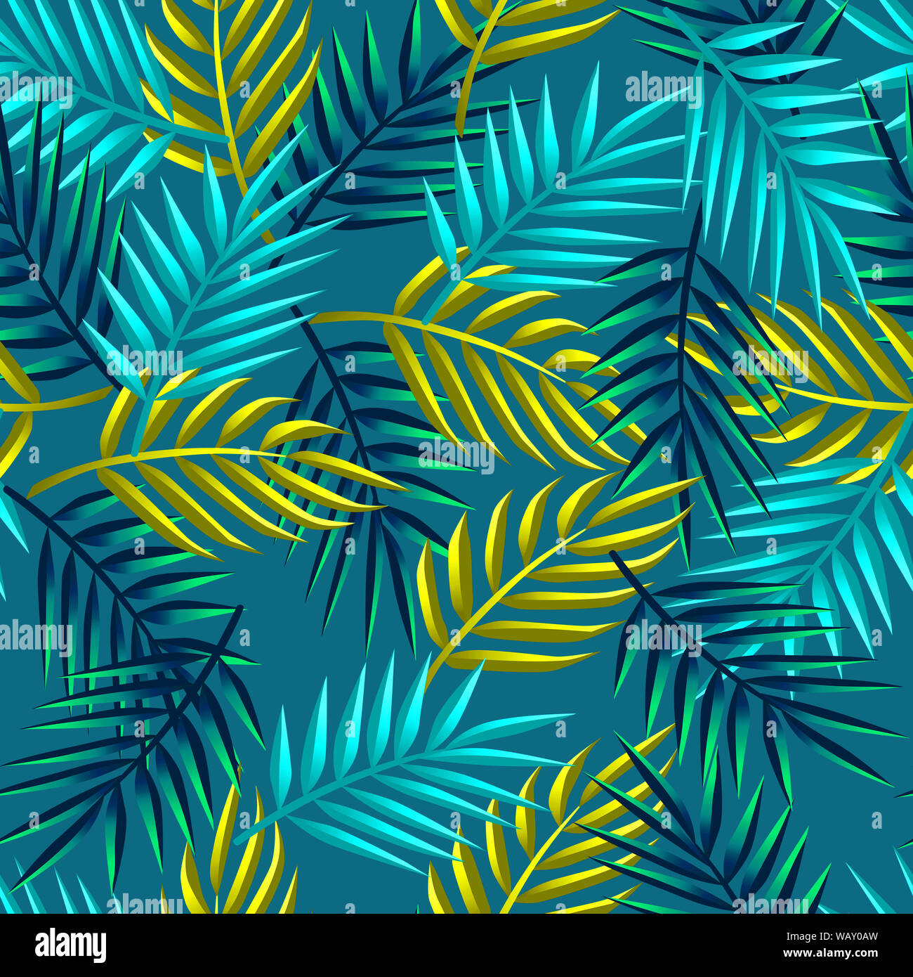 Seamless palm leaves pattern Stock Photo - Alamy