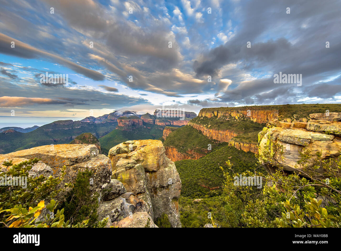 Blyde river Canyon panorama from viewpoint over panoramic scenery of ...