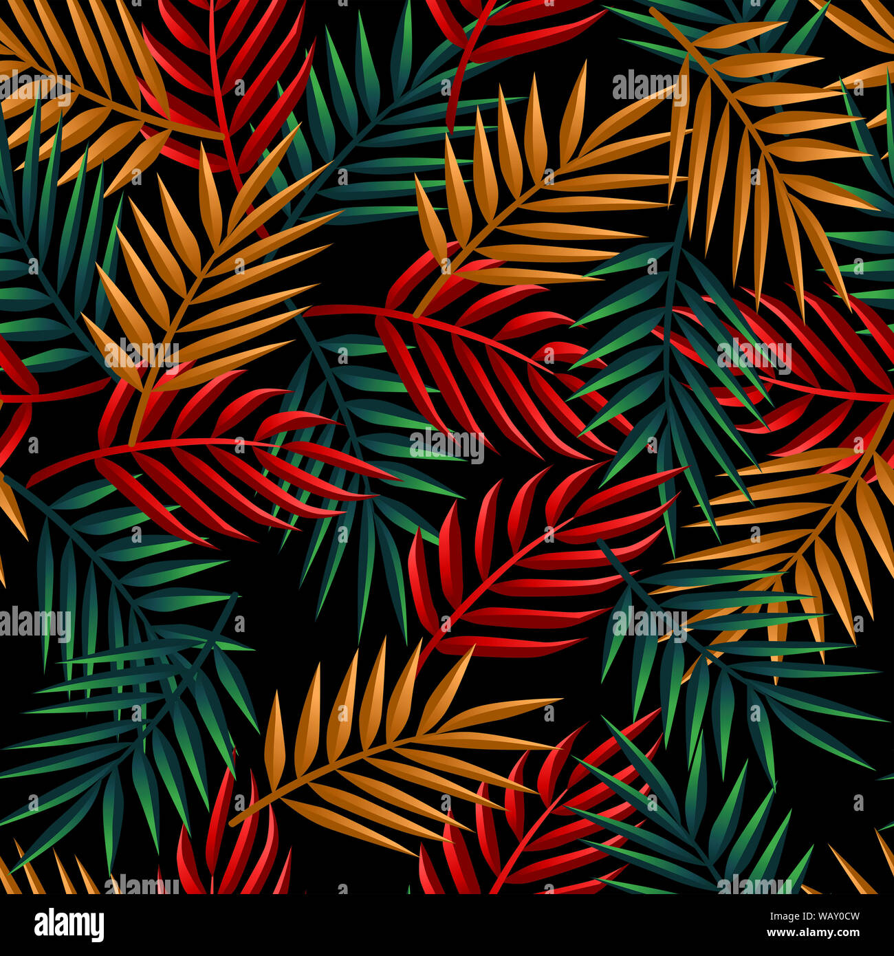 Seamless palm leaves pattern Stock Photo - Alamy