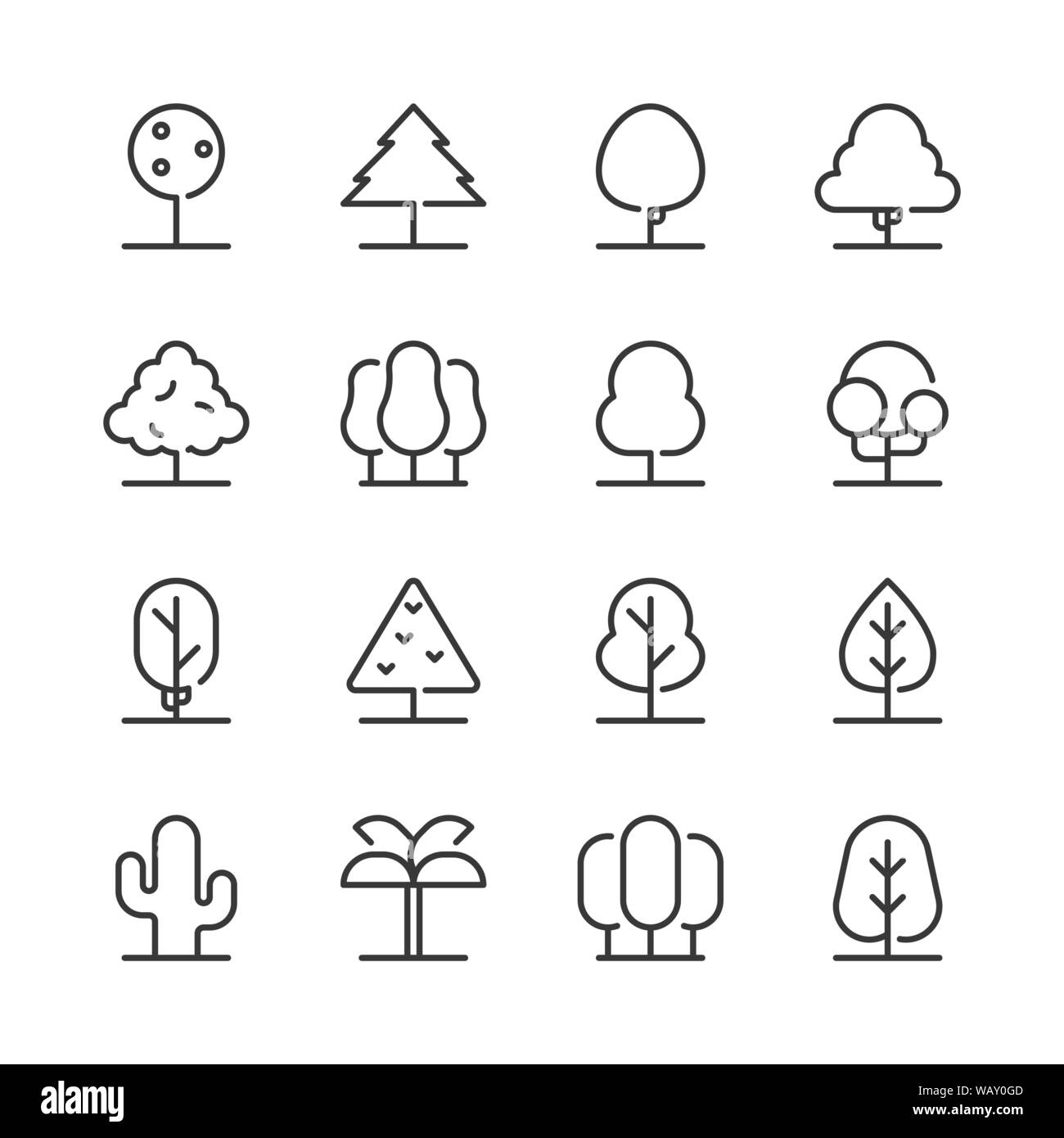 Tree icon set. Vector illustration Stock Vector Image & Art - Alamy