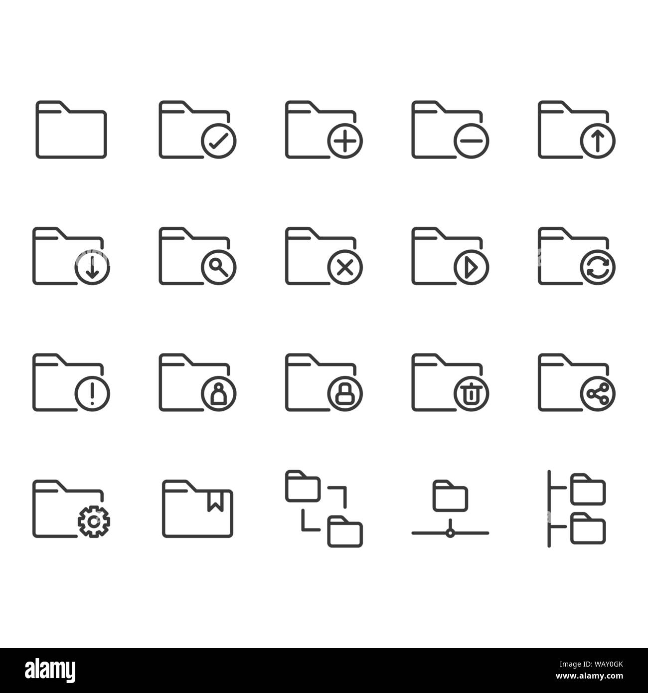 Folder related icon set. Vector illustration Stock Vector Image & Art ...
