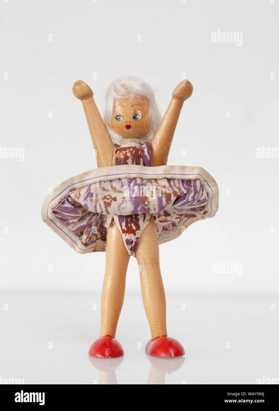 Vintage Articulated Polish Wooden Peg Doll Stock Photo - Alamy