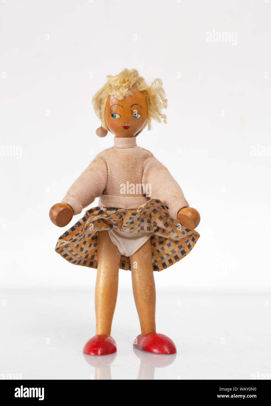 Vintage Articulated Polish Wooden Peg Doll Stock Photo - Alamy