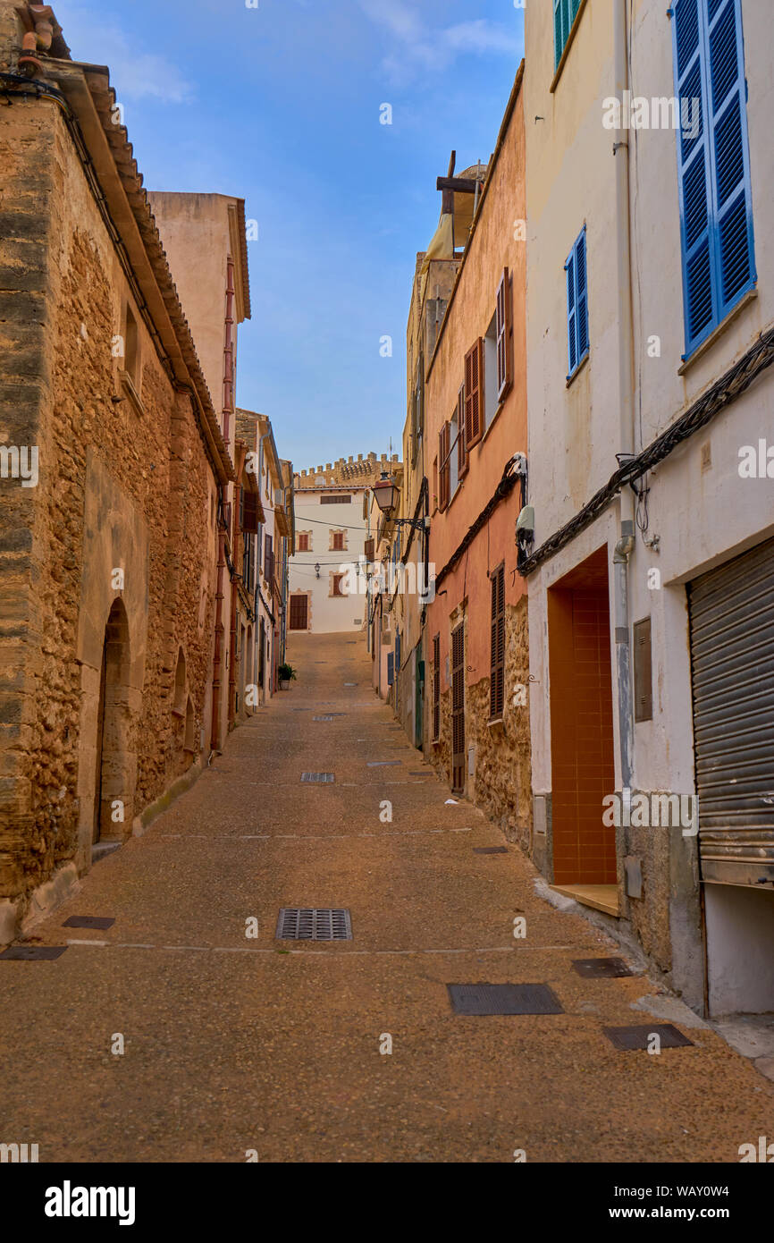 Colorful Streets Of Capdepera Typical Town Of Blearic Island Majorca At ...