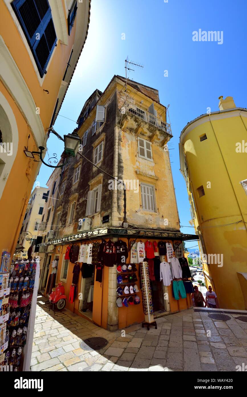 Corfu old town shops,Corfu,Kerkyra,Greece,Ionian Islands Stock Photo ...
