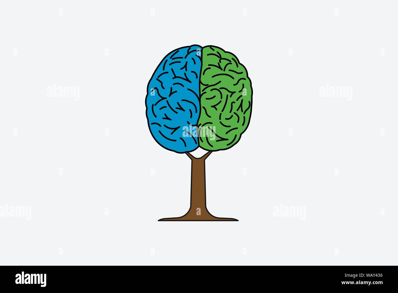 Human head and tree illustration Stock Vector Images - Alamy