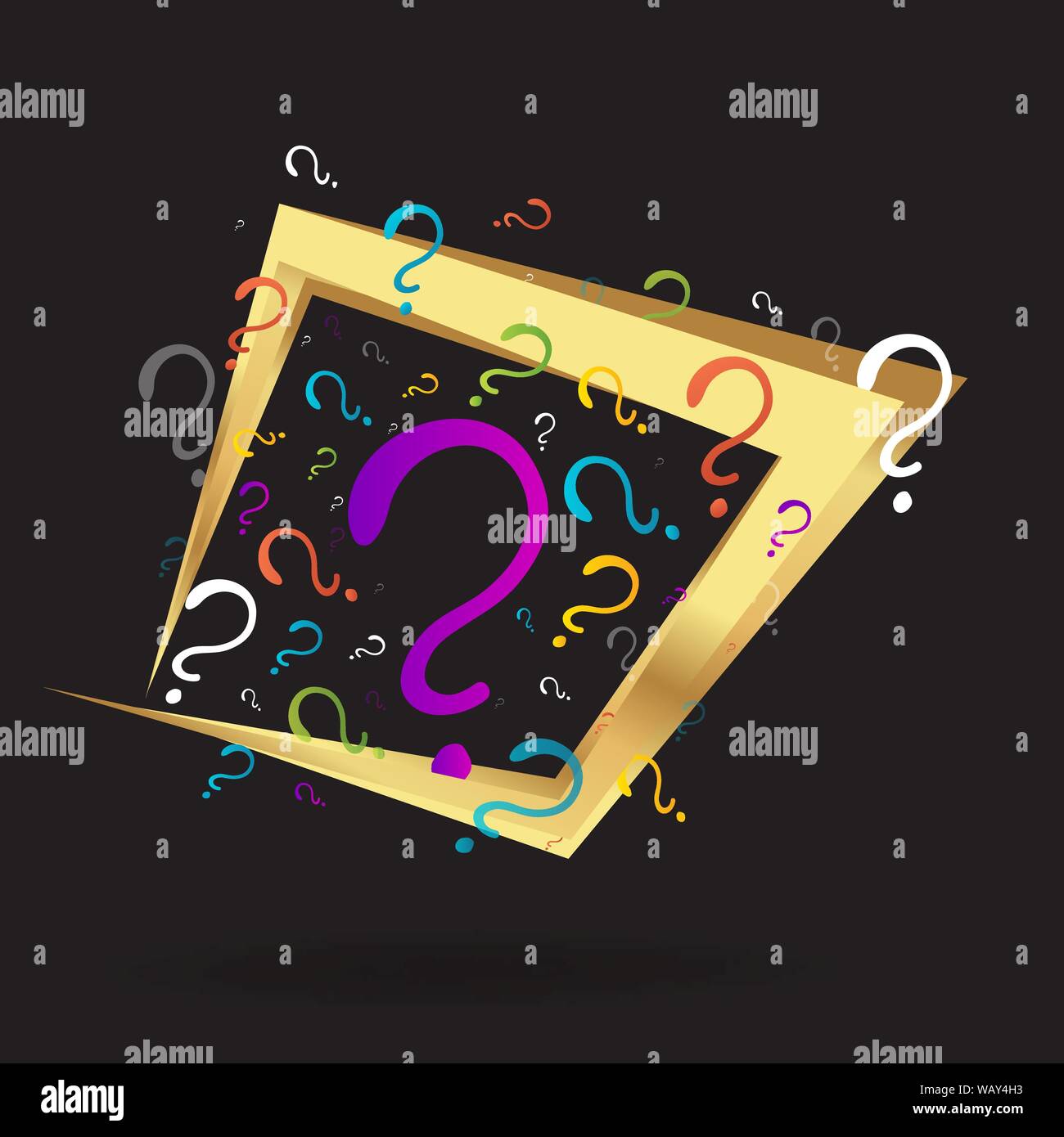 Question signs colorful vector illustration, problem and priority ...