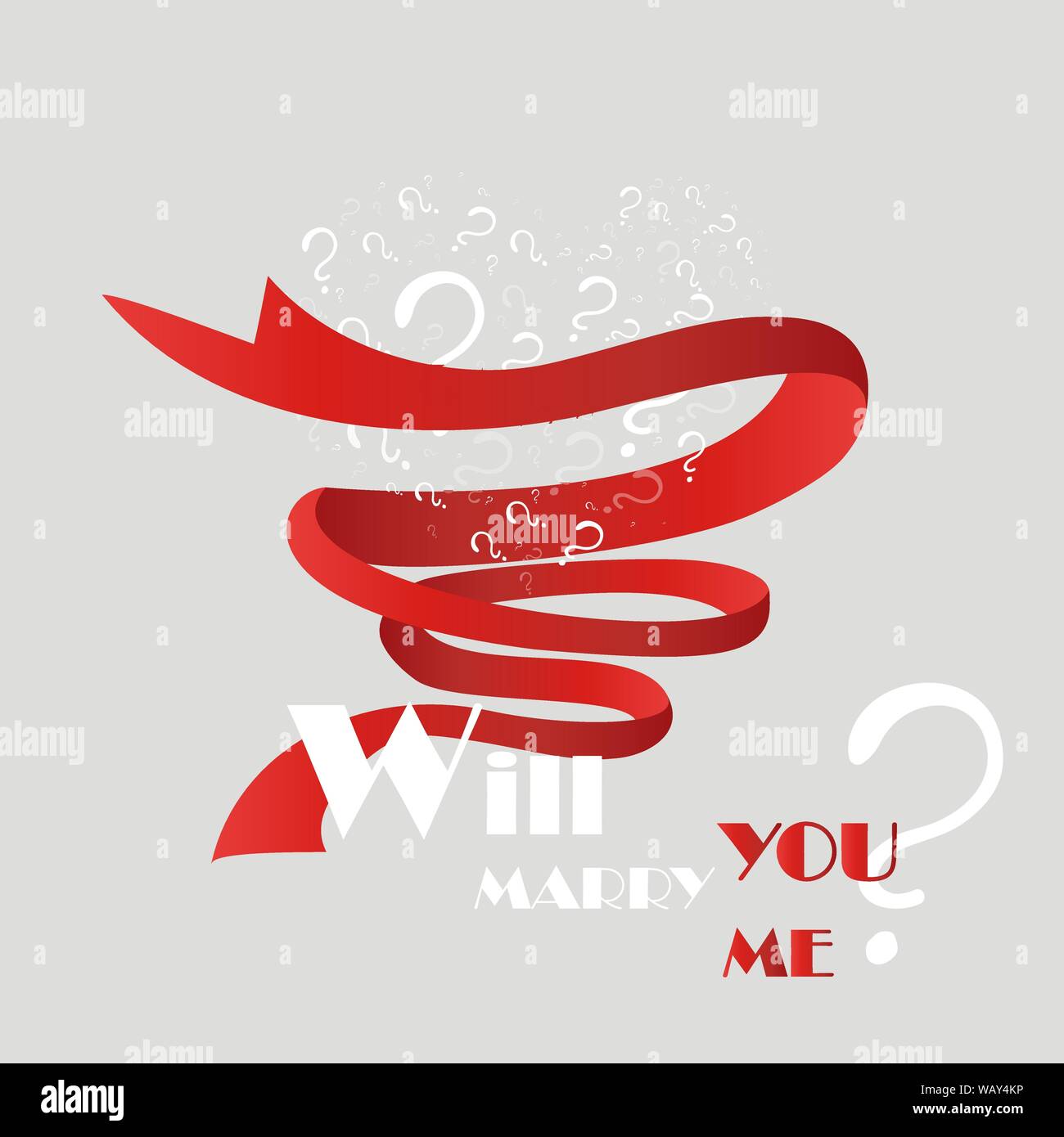 Will you marry me, cartoon drawing card for web and print. Cute heart ...