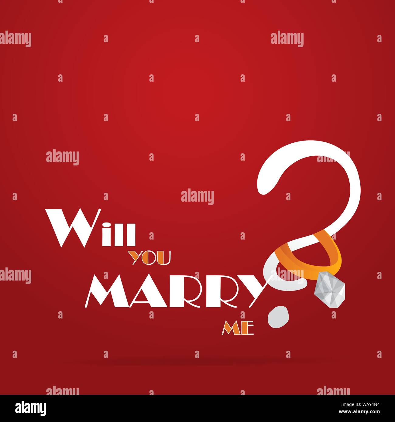 Will you marry me, cartoon drawing card for web and print. Cute heart ...